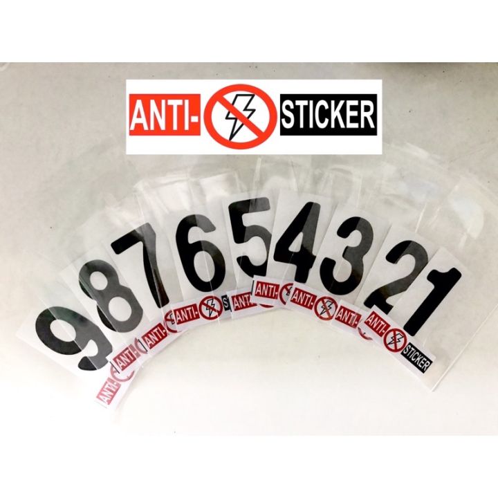 spot ♘Anti flash sticker สติกเกอร์สะท้อนแสงสีดำแบบตัดเป็นตัวเลข ขนาด ...