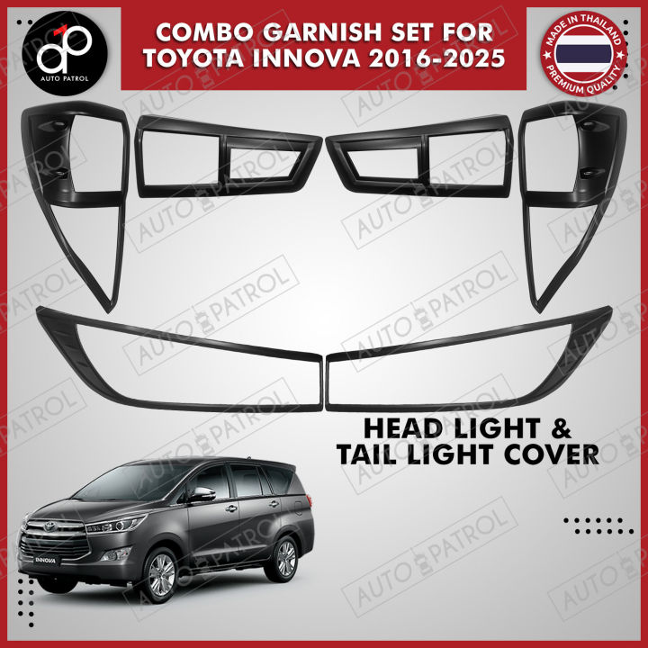 TOYOTA INNOVA 2016-2025 Head Light and Tail Light Cover Garnish Matte ...