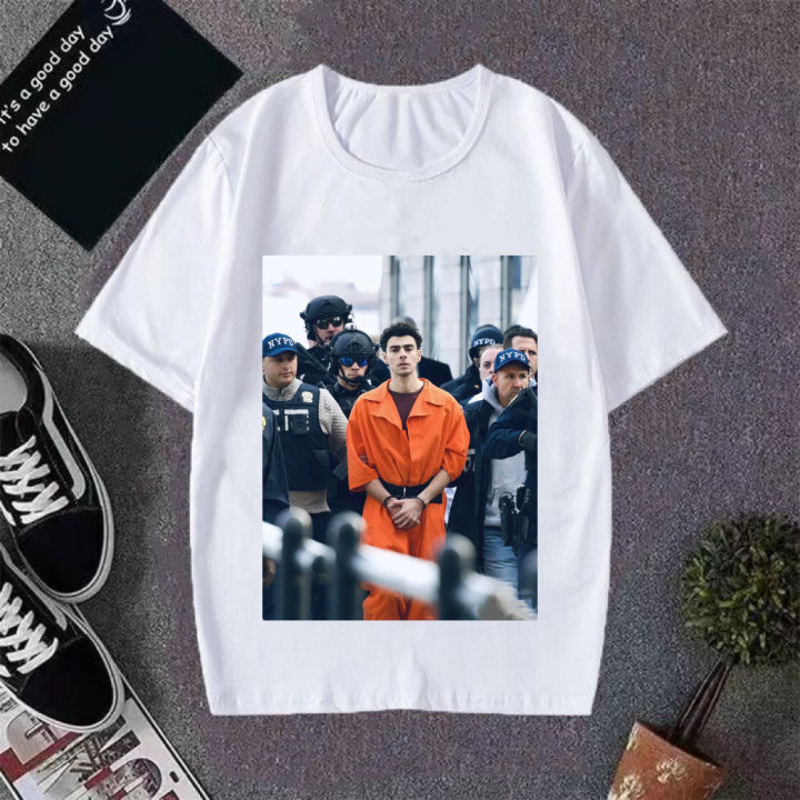 ZJT Free Saint Luigi Mangione Orange Superman photo CEO assassin T ...