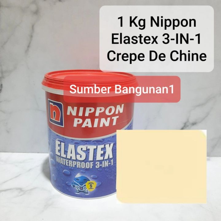Cat tembok 1 kg cream crepe de chine nippon elastex 1kg exterior luar | Lazada Indonesia