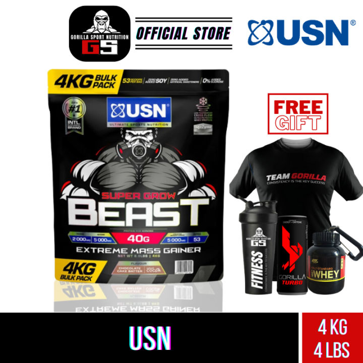 USN Super Grow Beast Extreme Mass Gainer Protein (4KG) | Lazada