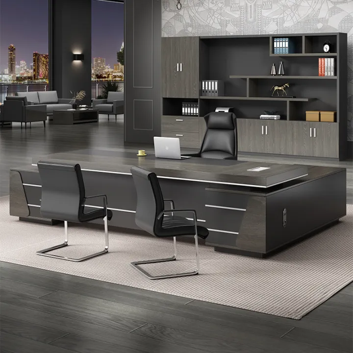 Simple and modern atmosphere boss office desk and chair combination ...