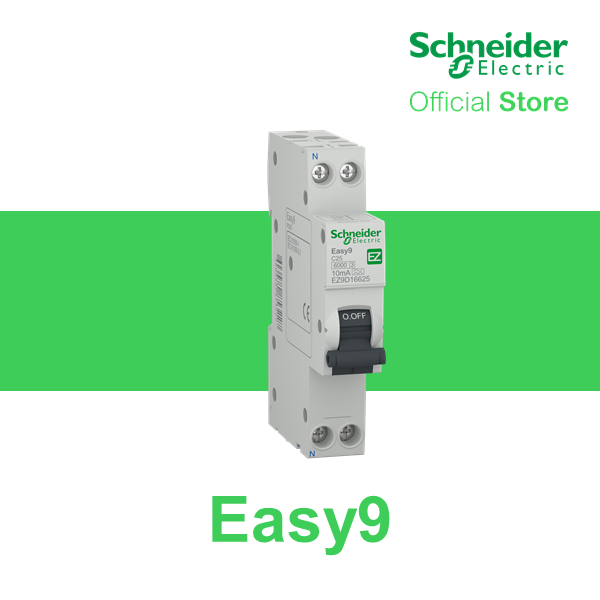Schneider Electric Easy9 RCBO, 1P+N, 6kA, C Curve 10mA | Lazada