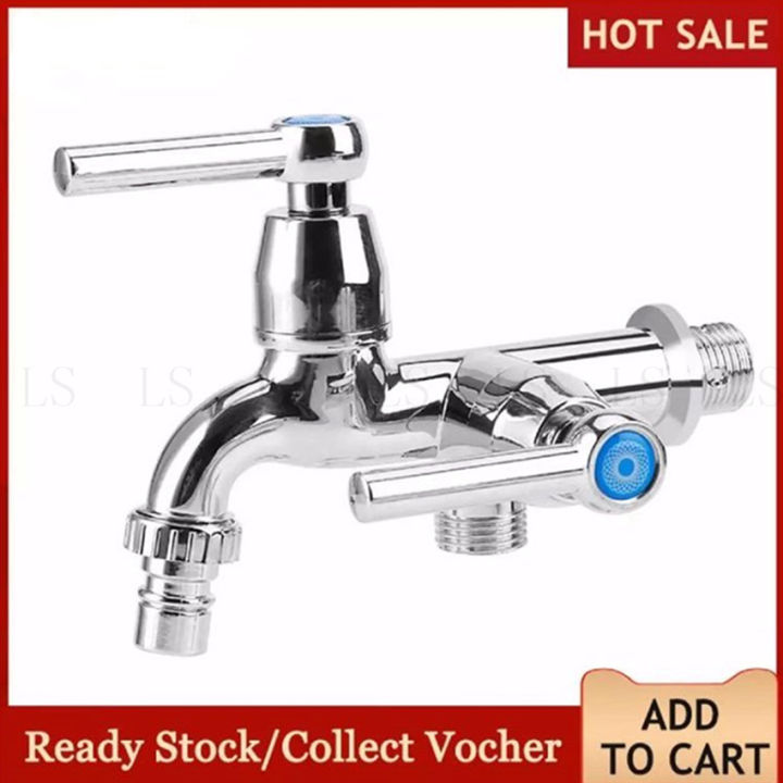 ABS Washing Machine Faucet Sink Basin Water Tap with Double Spout ...