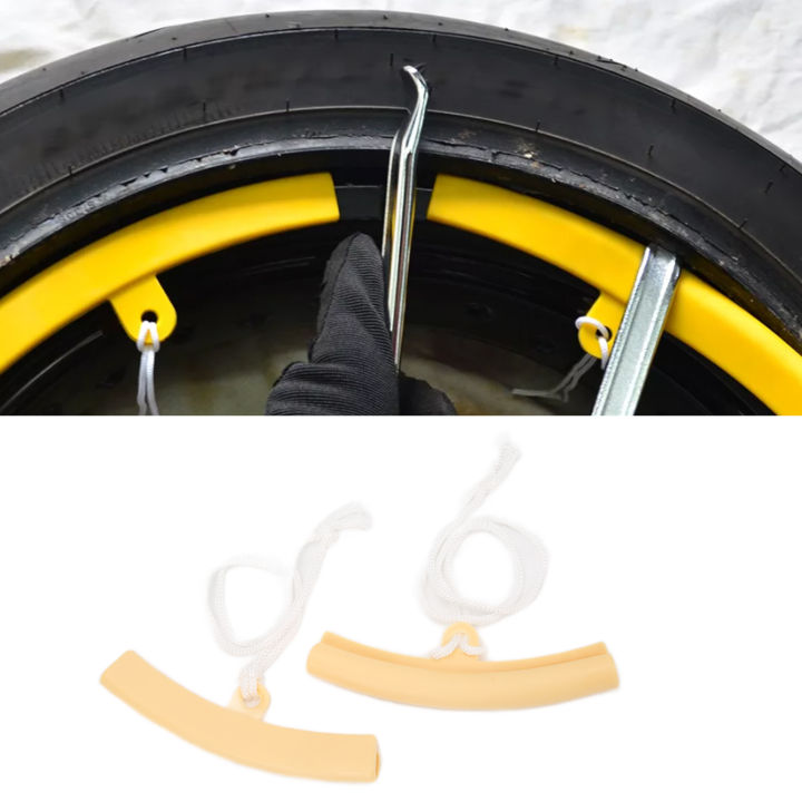 2pcs Wheel Rim Edge Protector Soft Plastic Light Brown Tire Changing ...