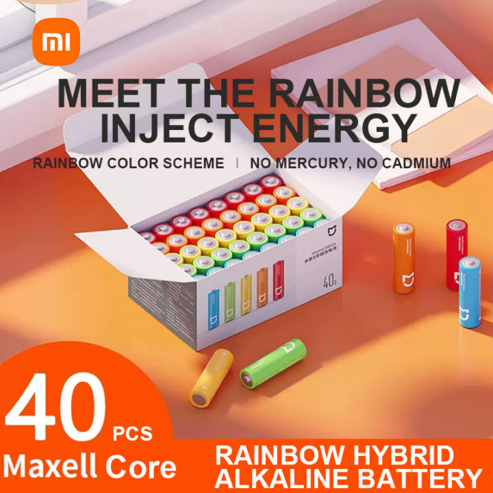 40Pcs Battery Original Mijia No.5 AA / No.7 AAA Alkaline Battery ...