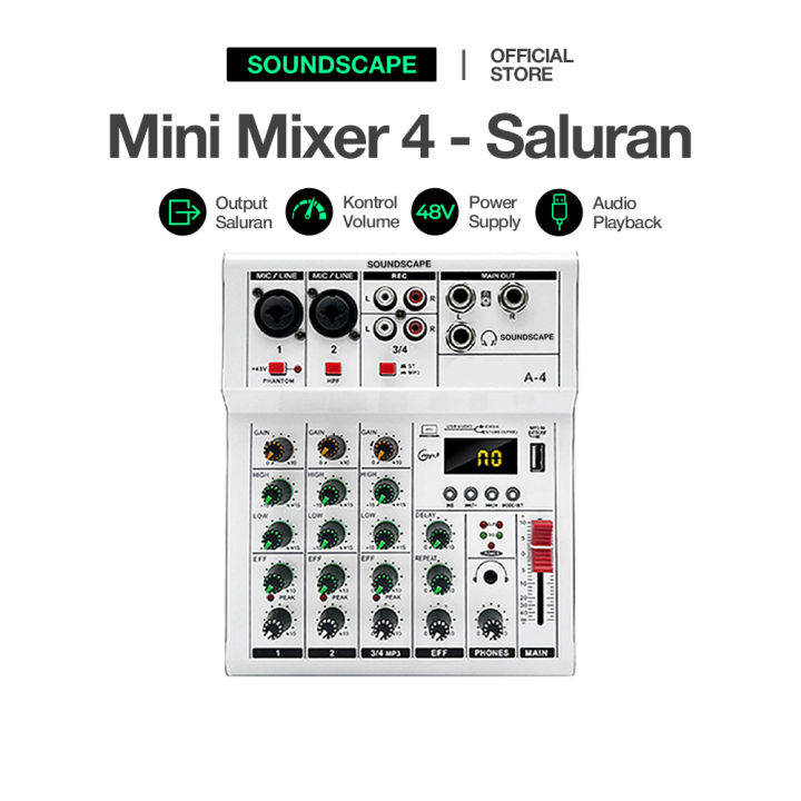 Soundscape 【COD】 Pm4 Mixer Sound Audio System Bluetooth Dsp USB 4 ...