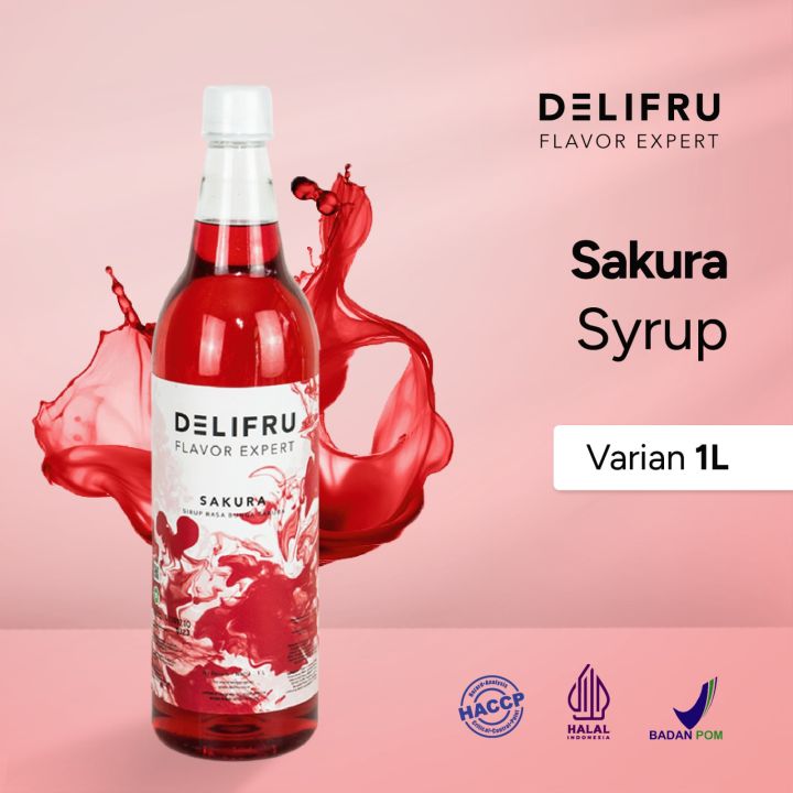 Sakura Syrup Delifru 1 Liter - Sirup Bunga Sakura Premium | Lazada ...