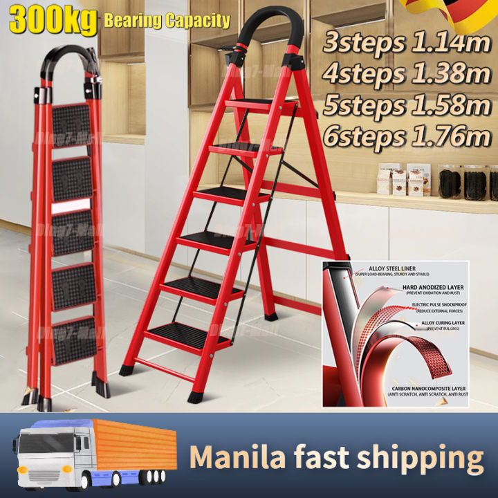 3/4/5/6 Step Ladder Foldable aluminum heavy duty Hagdanan Telescopic ...