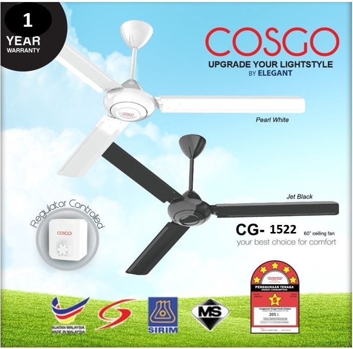 Cosgo 60'' Ceiling Fan 5 Speed Regulator ( Sirim Approved ) Kipas ...