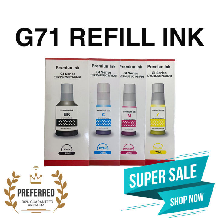 [super premium ink] Canon Gi-71 gi71 compatible refill ink for Canon ...