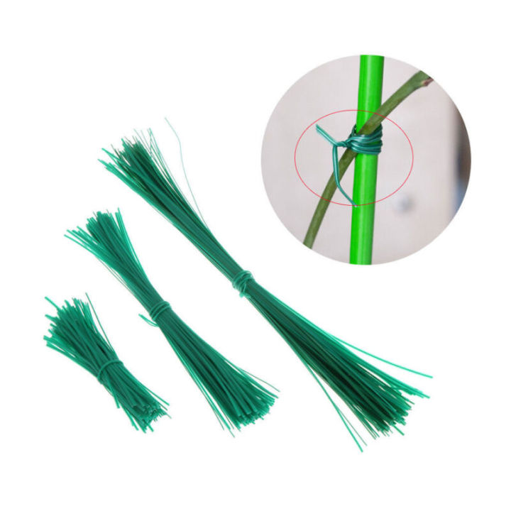 100 Pcs Garden Coated Twist Wire String Tie Plant Support Plastic Strap ...