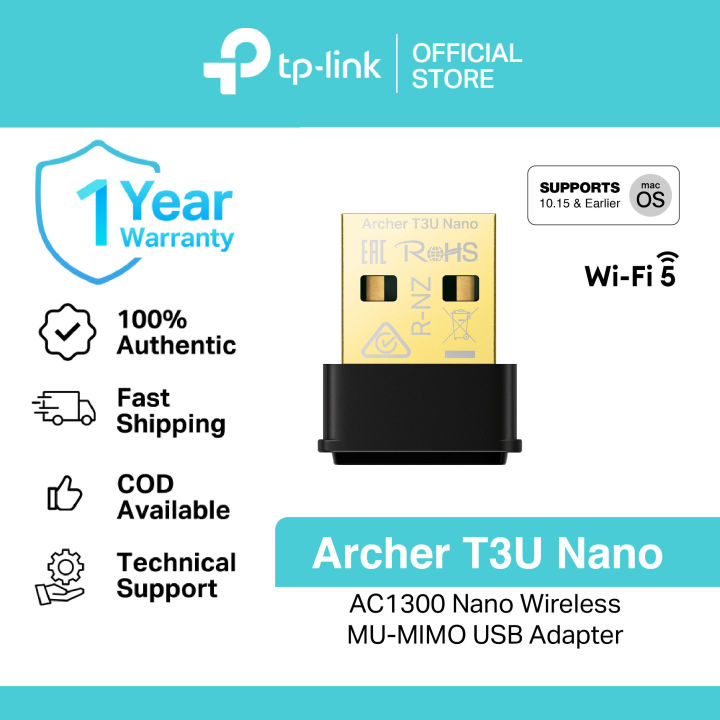 TP-Link Archer T3U Nano AC1300 Wireless MU-MIMO USB Adapter | MU MIMO ...