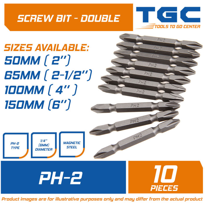 10PCS Screw Bit Double Philips End 50-150mm Screwbit Magnetic TGC 50 65 ...