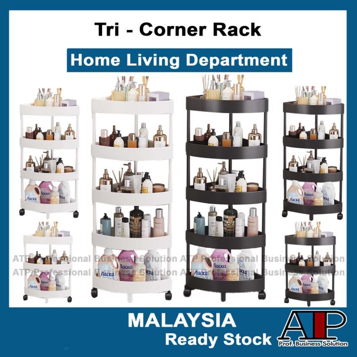 Furniture️ Tri-Corner Rack Bathroom Corner Triangular Corner Rack Floor ...