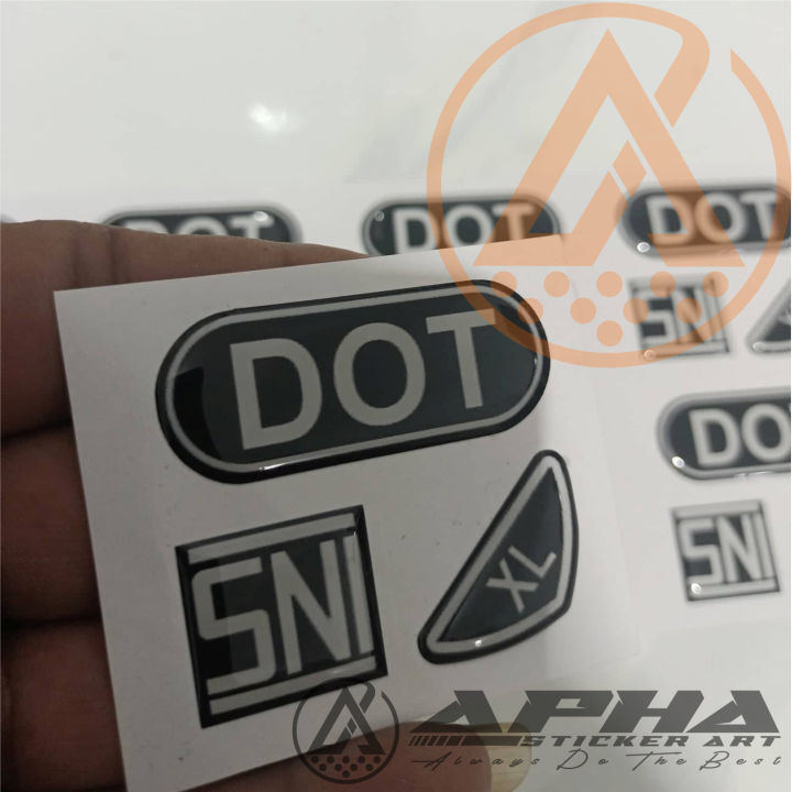 Sticker Helm DOT SNI UKURAN Timbul - M / L / XL, HARGA SUDAH SATU SET ...