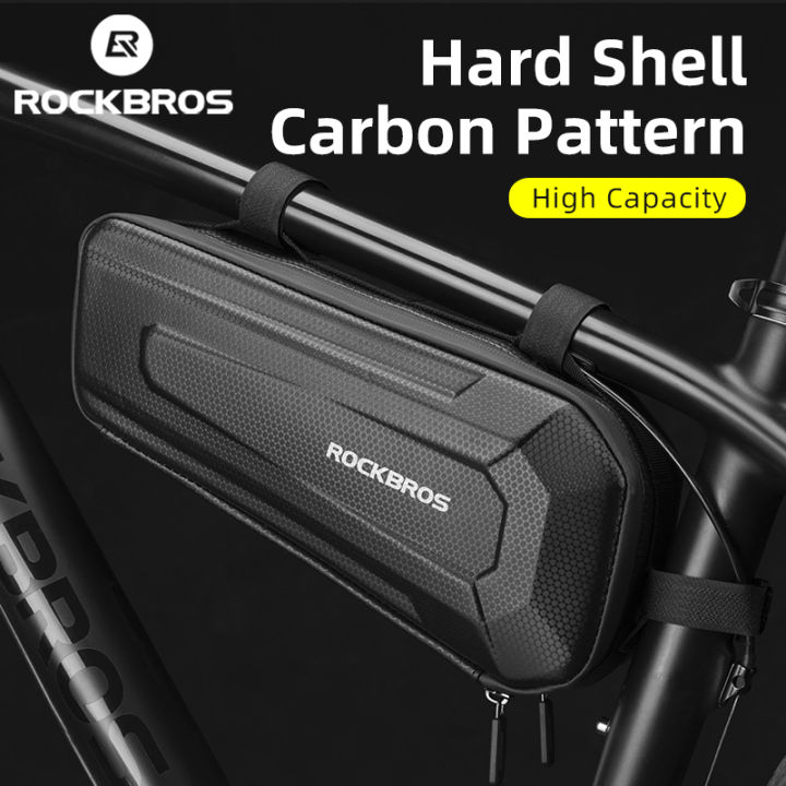 ROCKBROS Hard Shell Bicycle Bag MTB Road Bike Bag Carbon Pattern ...