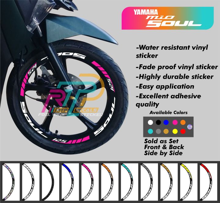 Yamaha Mio Soul Mags Sticker Decals 4pcs Front and Back Set | Lazada PH
