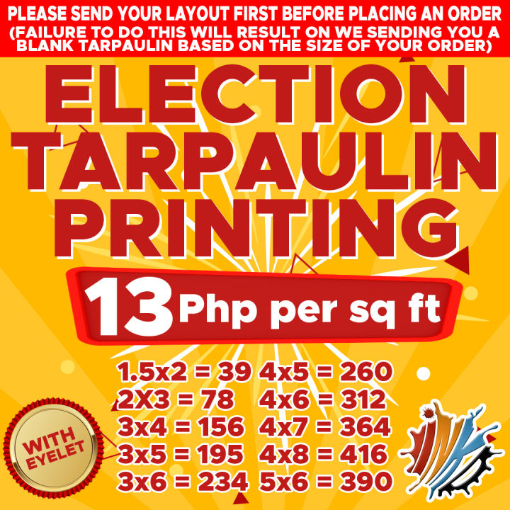 ELECTION TARPAULIN PRINTING WITH EYELET 8oz (MANIPIS) | Lazada PH