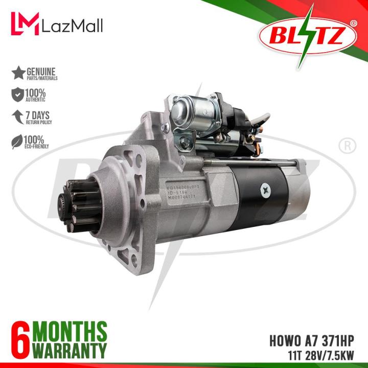 BLITZ STARTER ASSEMBLY HOWO A7 371HP 11T 28V/7.5KW VG1560090007 6 ...