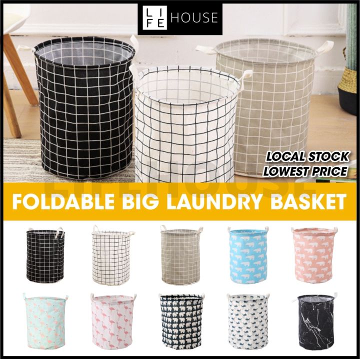 Foldable Big Laundry Basket Bakul Baju Baby Waterproof Large Capacity ...