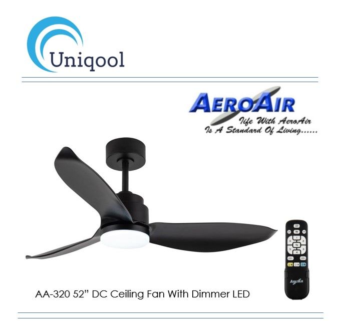 Aero Air AA320 52" DC Ceiling Fan with Dimmable 24W Tri Tone LED (NEW ...