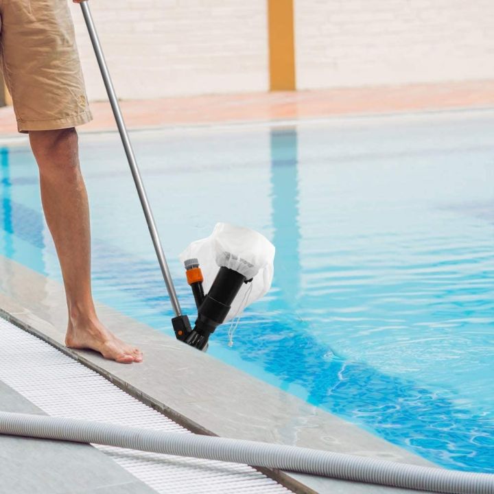 Portable Swimming Pool Jet Vacuum Cleaner with 5 Section Pole and Mesh ...