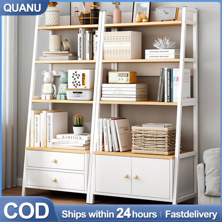 QUANU 4/5 Multipurpose Bookshelf With Cabinet Shelves Rack MultiLayer ...