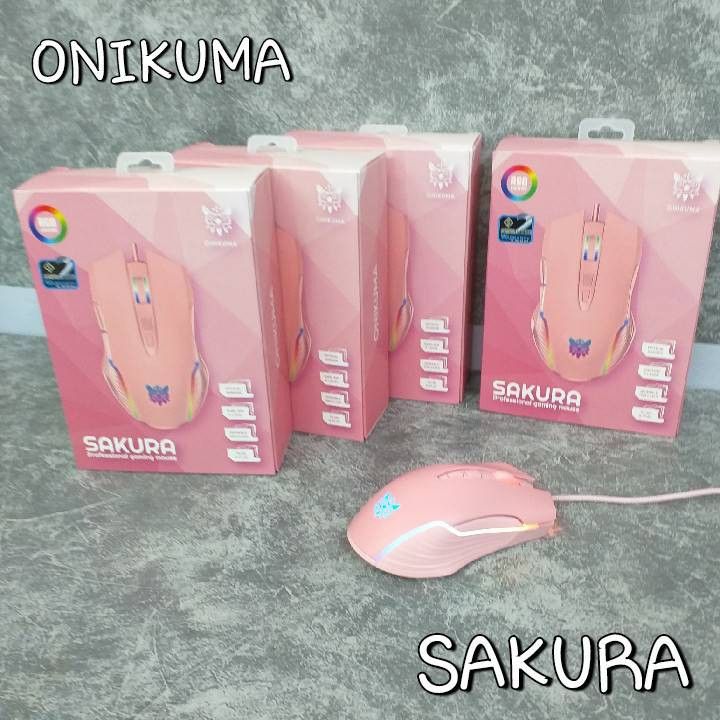 ONIKUMA SAKURA RGB Gaming Mouse เมาส์เกมมิ่ง เมาส์สีชมพูน่ารัก ออฟติคอล ...
