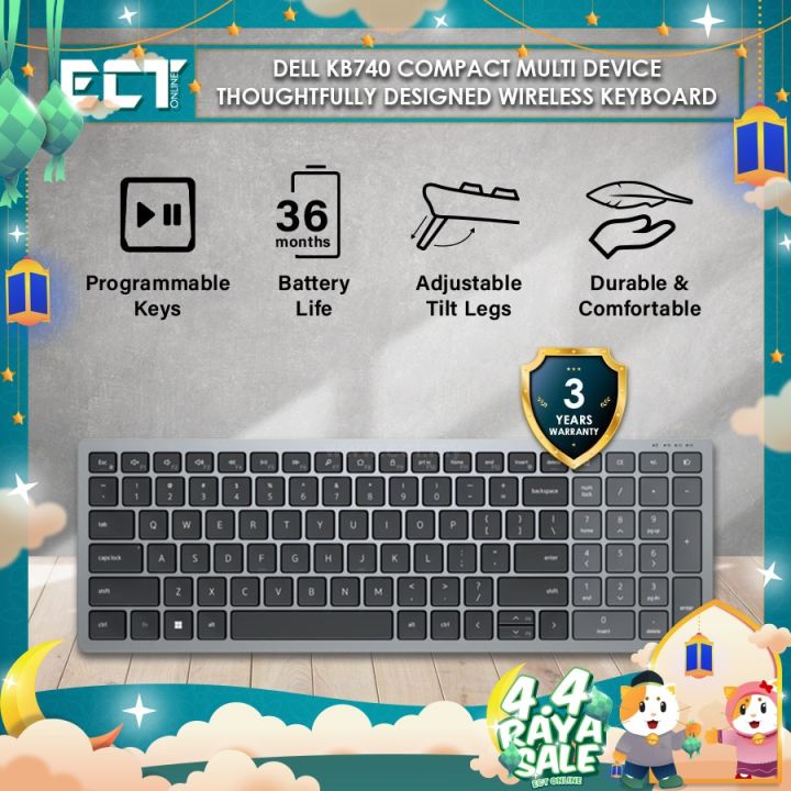 Dell Kb740 Compact Multi Device Thoughtfully Designed Wireless Keyboard