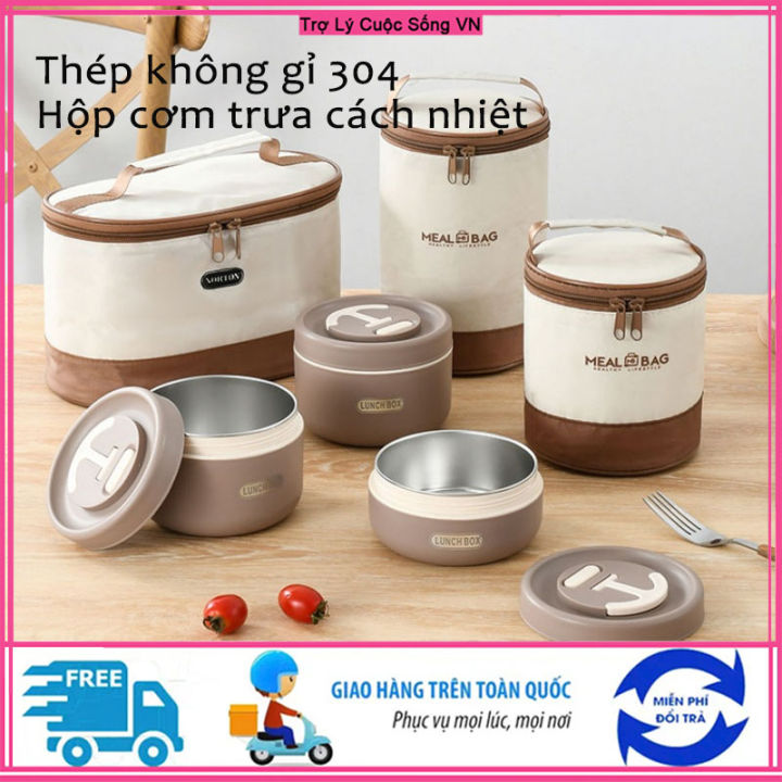 Hộp cơm trưa cách nhiệt Hộp đựng thức ăn trưa Hộp đựng thức ăn bằng ...