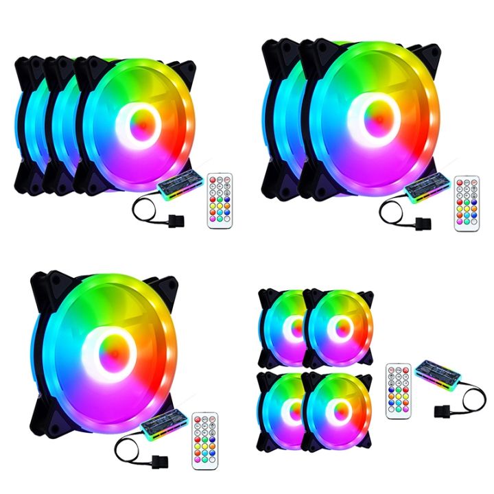 120Mm RGB Case Computer Fan Kit Quiet Color Change Wind Speed ...