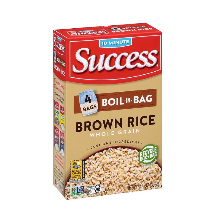 Success Boil-in-Bag Rice, Brown Rice, Quick and Easy Rice Meals, 14 ...