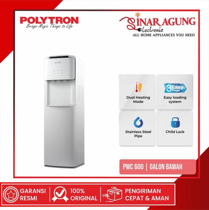 POLYTRON PWC600 / PWC-600 DISPENSER GALON BAWAH - GARANSI RESMI ...