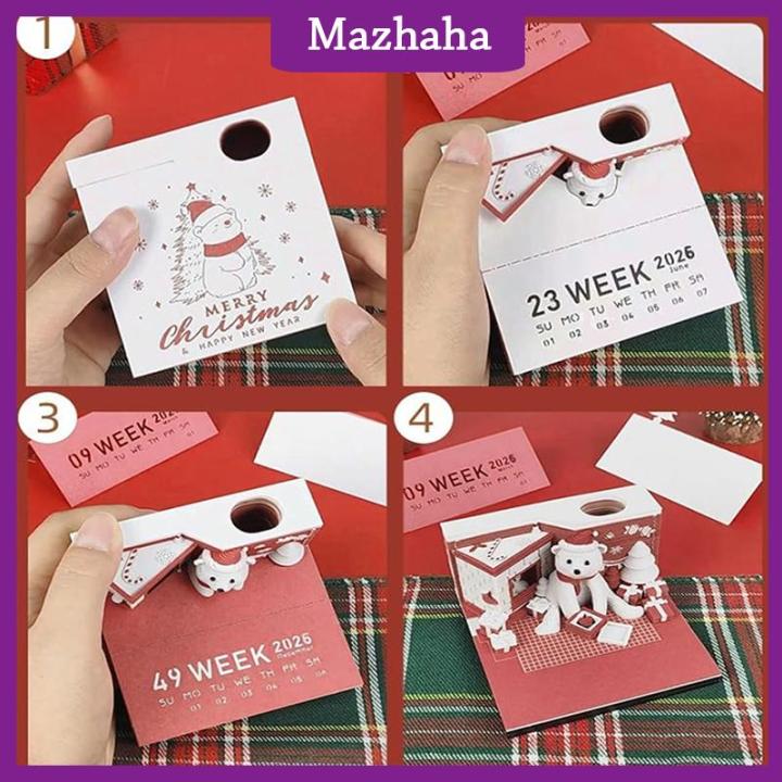 Mazhaha Time Piece Calendar 2026 Desk Calendar With LED Light 3D Tear ...