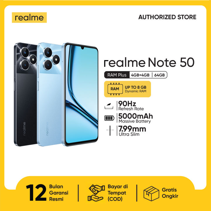 realme Note 50 HP 4GB+4GB*|64GB 90Hz Display | Mini Capsule | Lazada ...