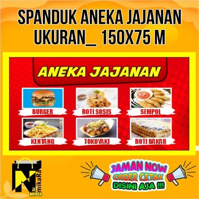 Spanduk Banner Aneka Jajanan & Minuman Terbaru yang lagi Viral ukuran 1 ...