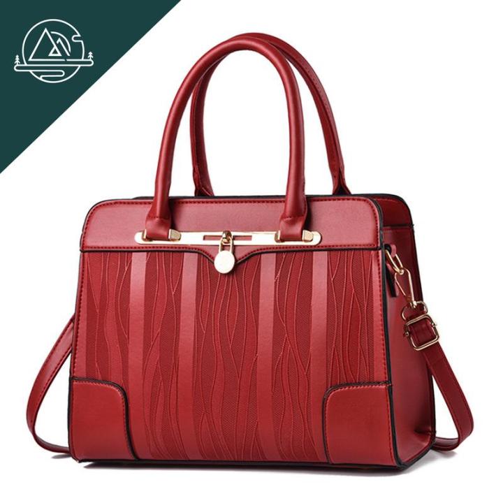 H0022 กระเป๋าถือ แฟชั่น สำหรับผู้หญิง งานลายพริ้ว สายหนังปรับสายได้ ...