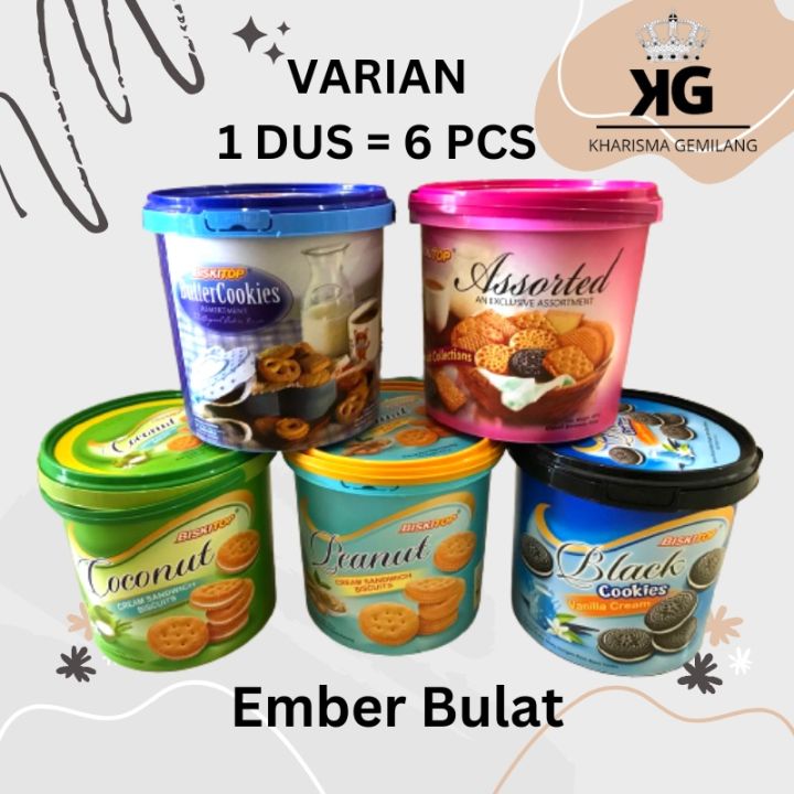 Biskitop - (1 Dus = 6 PCS) EMBER TIMBO BULAT Biskuit Biscuit Bulat ...
