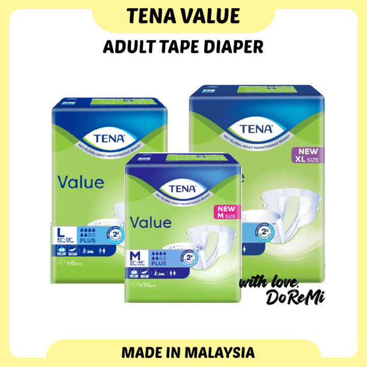 TENA Value Adult Tape Diapers, All sizes | Lazada Singapore