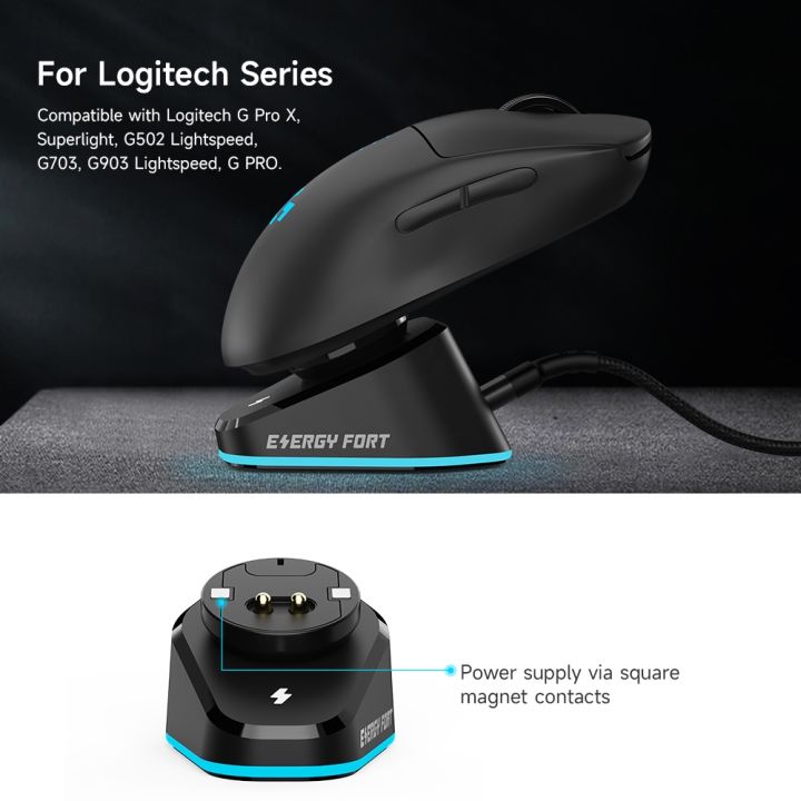 Gaming Mouse Wireless Charger For Logitech G403 G502 X Plus G703 G903 ...