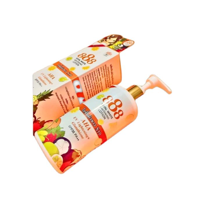 888 TOTAL WHITE Whitening Lotion with AHA UV Lightening Glutathione SPF ...