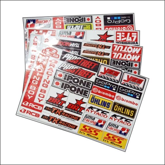 Sticker Stiker Pack Logo Emblem Racing Sponsor RCb Racing Boy Hologram ...