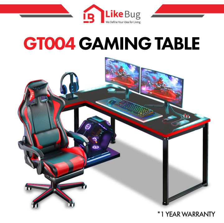 ⚡️LIKE BUG⚡️[GAMING SERIES] GT004 L Shape Gaming Table | Study Table ...