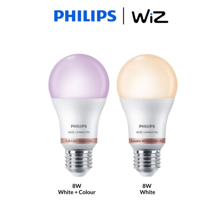 PHILIPS WiZ E27 LED Smart Lighting Tunable White and Colour Bulb 8W ( 2200K-6500K + RGB ...
