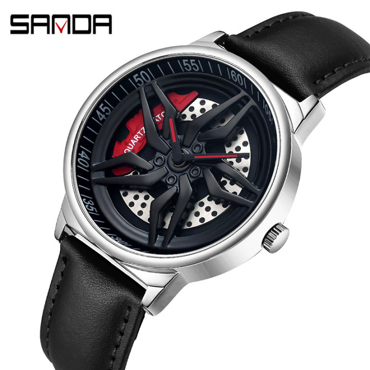 Sanda Fashion Pioneer Car Lover Cool Spinning Hub Racing Style Quartz ...