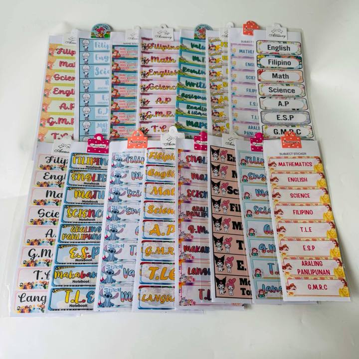 School Notebook Subject Sticker Label Unisex | Lazada PH
