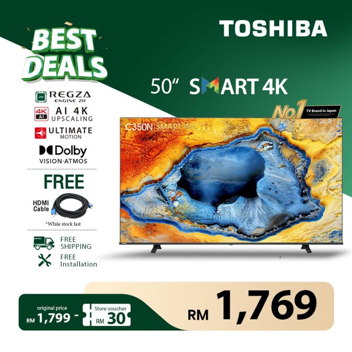 Toshiba Smart 4K UHD Android Dolby Atmos smart evision (50 ") 50c350n ...