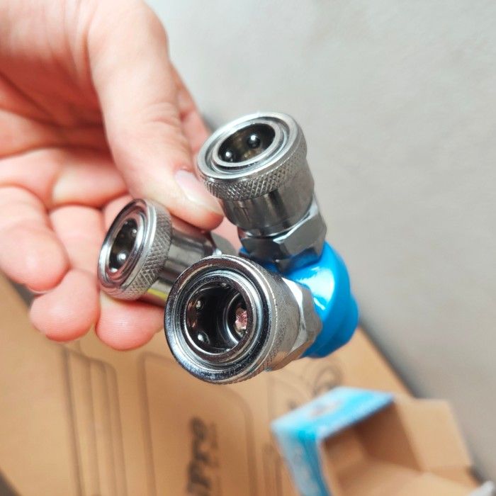 Air Quick Coupler 3 Pass / Way Sambungan Selang Angin Coupler 3 Cabang ...
