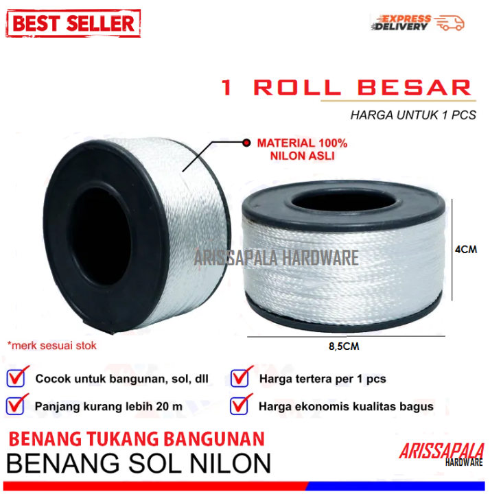 Benang Tukang Bangunan 1 Roll Besar Benang Nylon Sol Layangan Tali ...